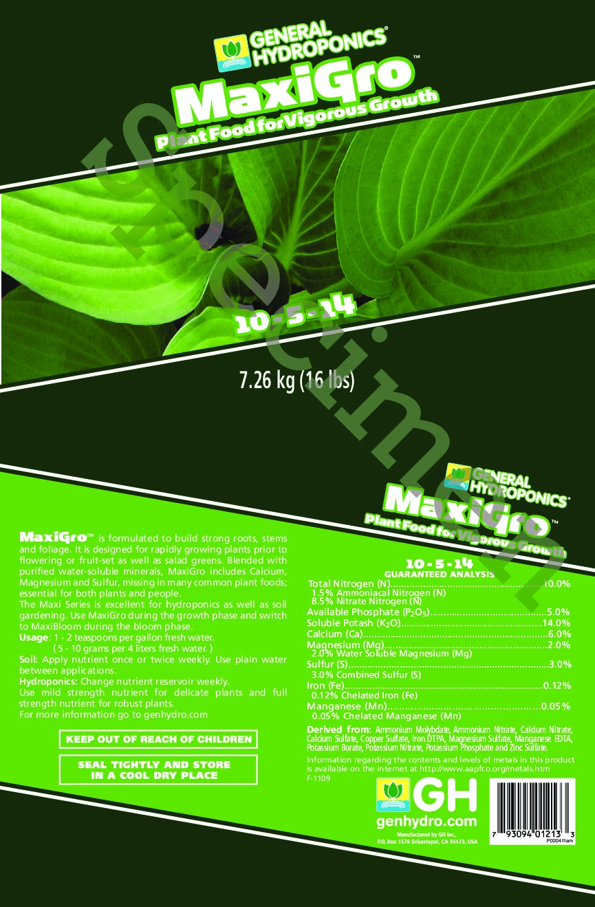 Product labels – General Hydroponics
